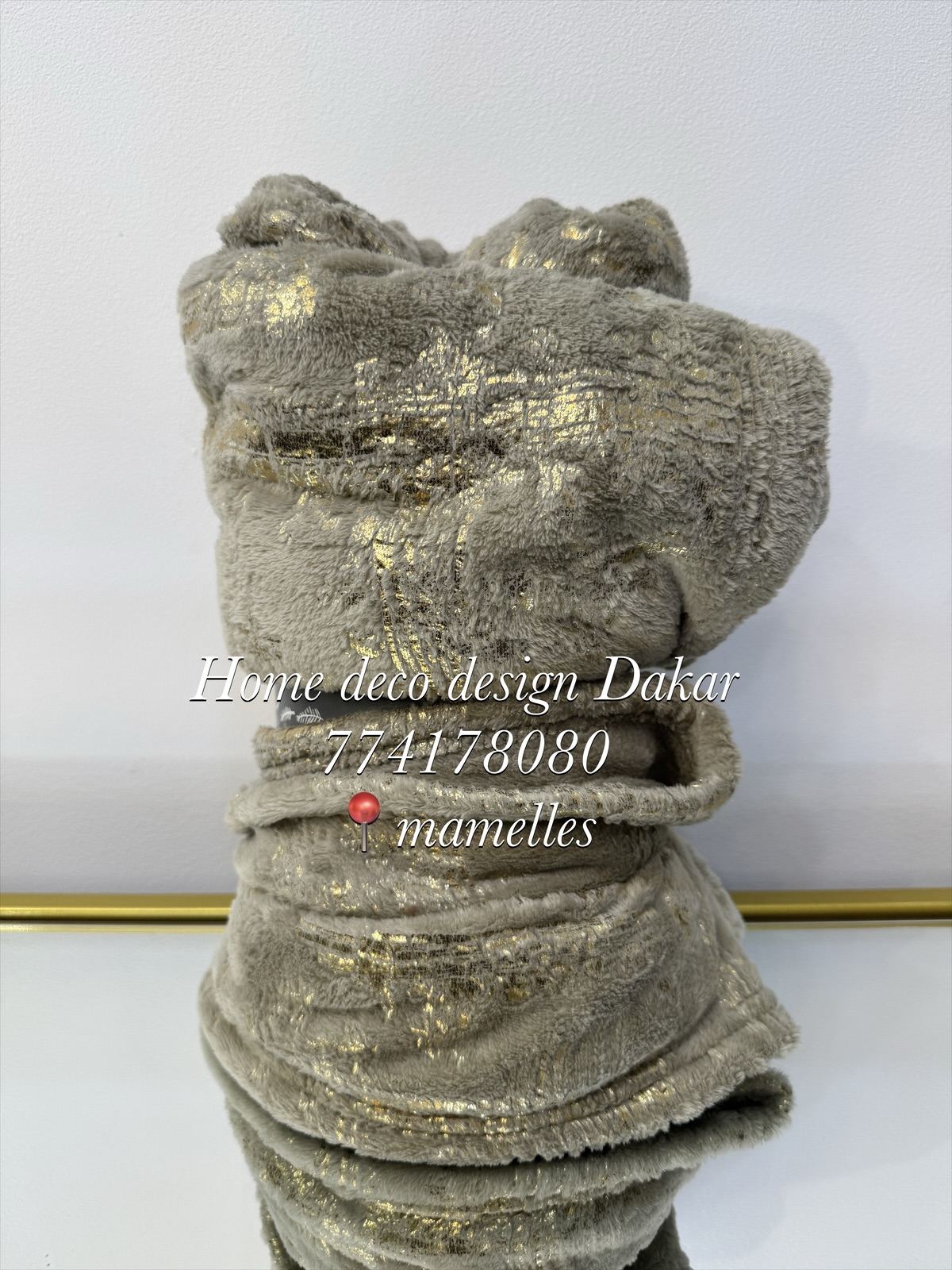 Plaid taupe dore 130*180cm - Aroma Diffuseur Dakar